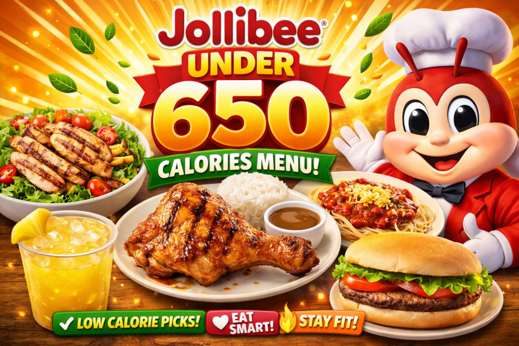 Jollibee Under 650 Calories Menu with Prices 2026